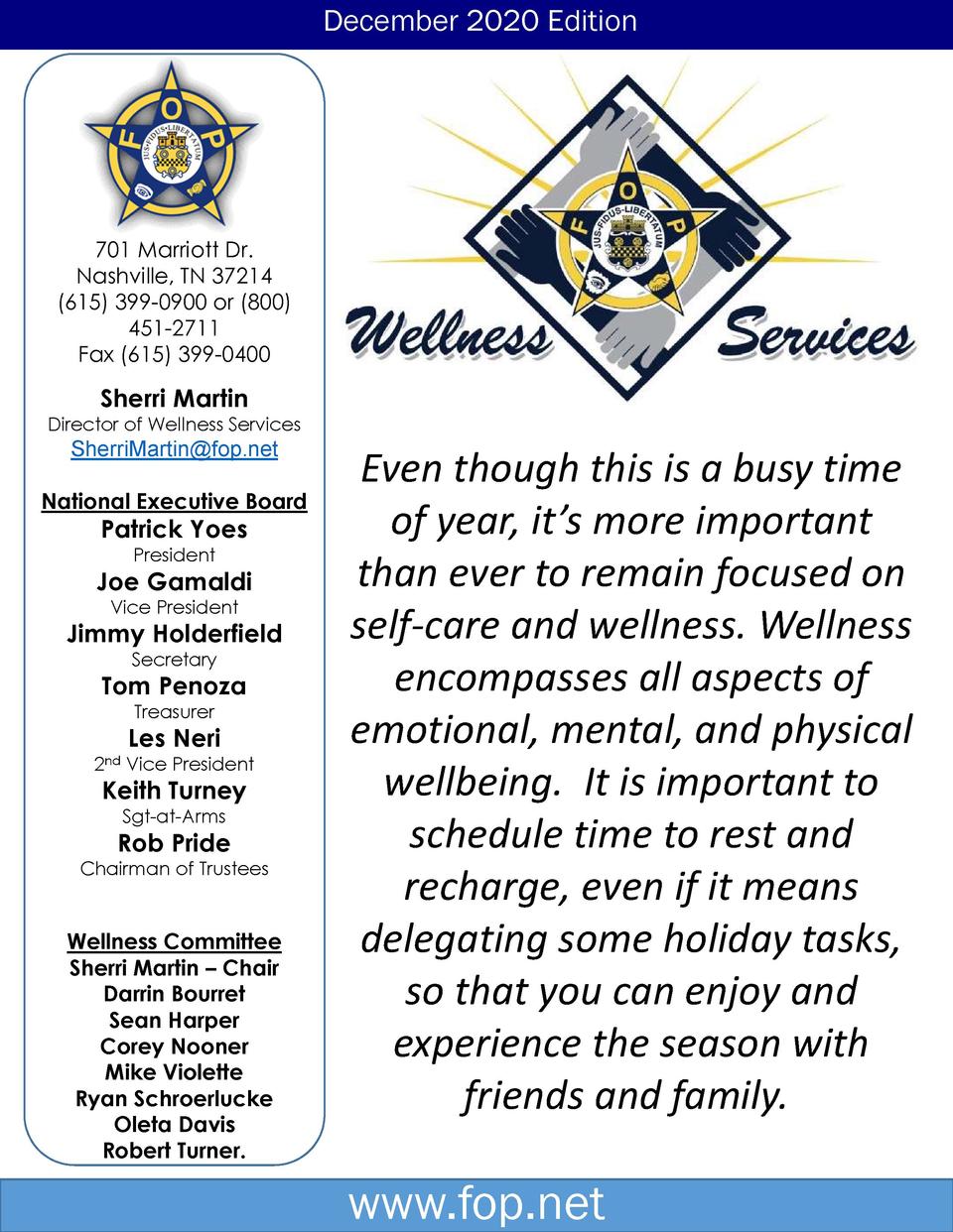 FOP Wellness December 2020